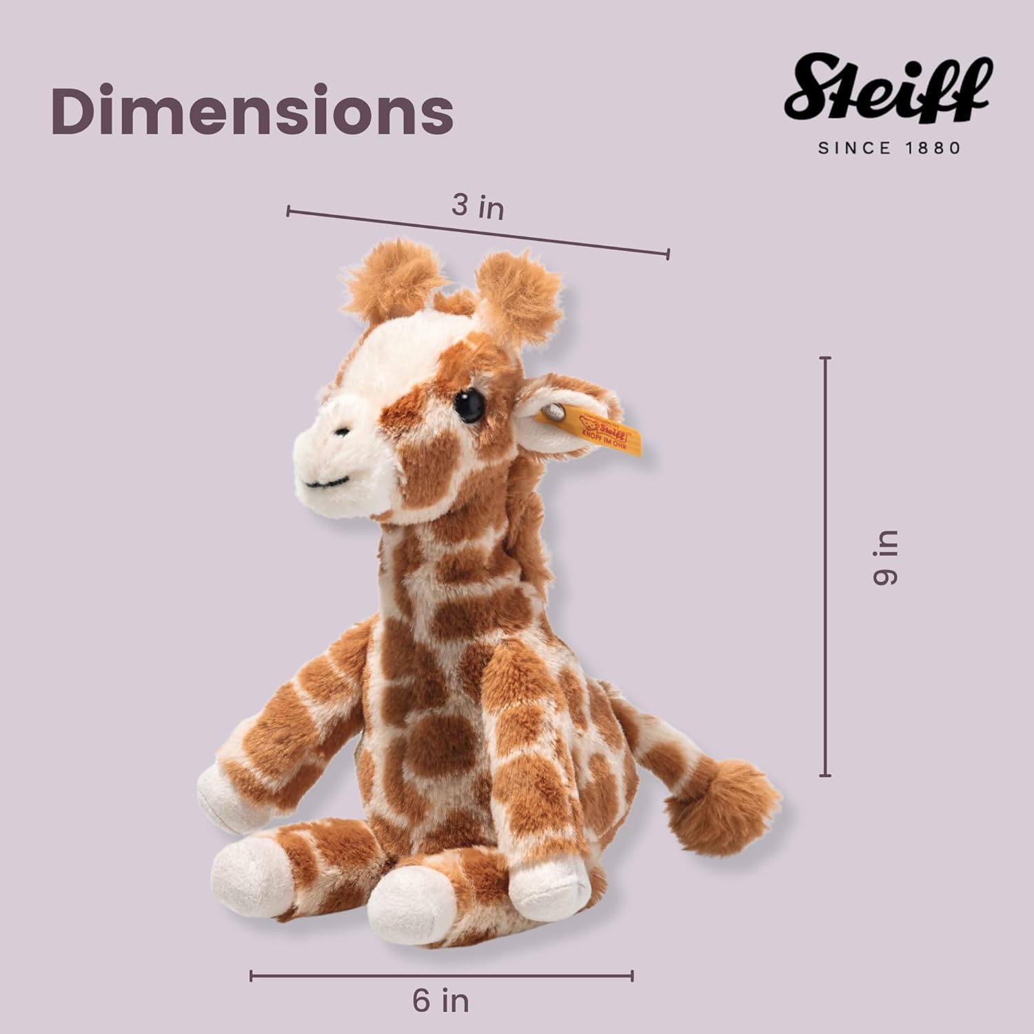 Steiff 068201 Giraffe Plush, Seasame, 23 cm